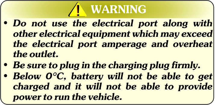 7.e. Risk of electric shock & Danger & Warning: